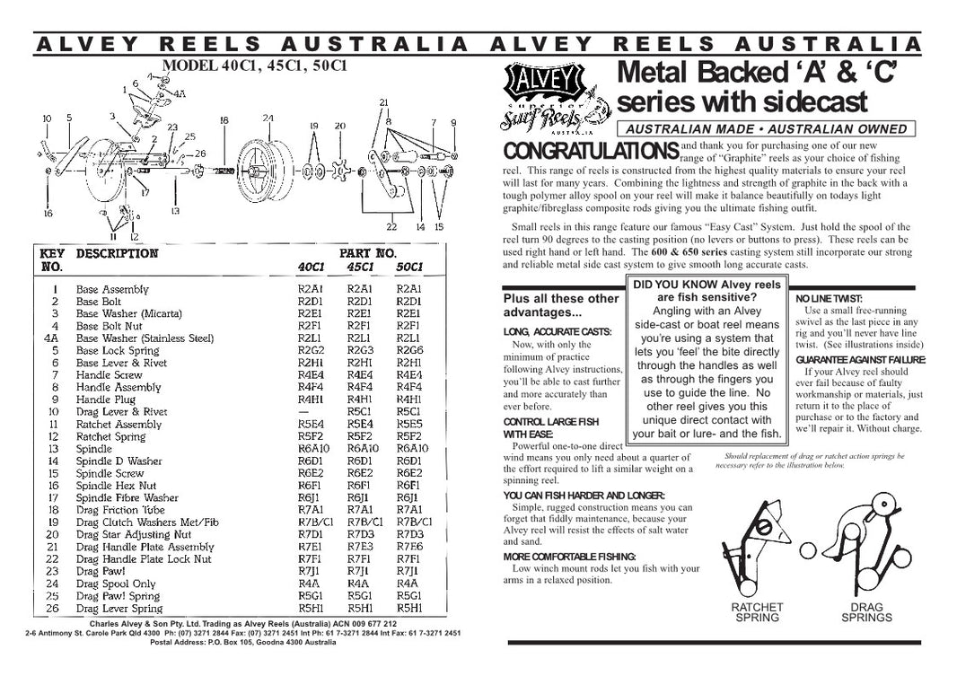 40C1, 45C1 & 50C1 – Alvey Parts